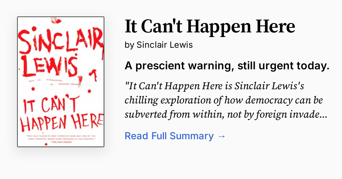 It Can't Happen Here | Summary, Audio, Analysis