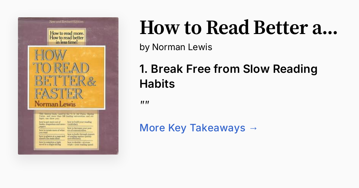 How to Read Better and Faster | Summary, Audio, Quotes