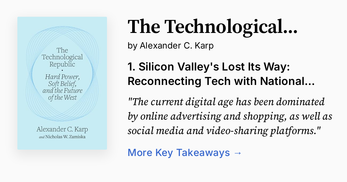 The Technological Republic | Summary, Audio, Quotes, FAQ