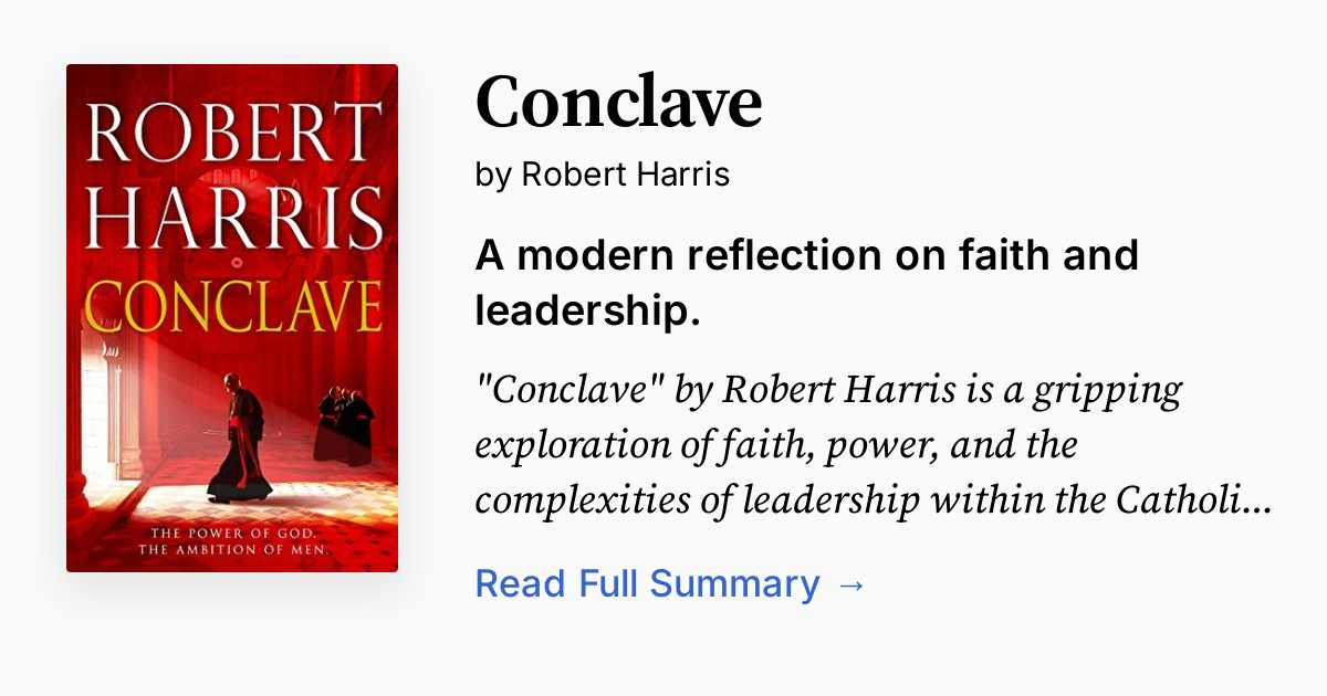 Conclave by Robert Harris | Summary, Analysis, FAQ
