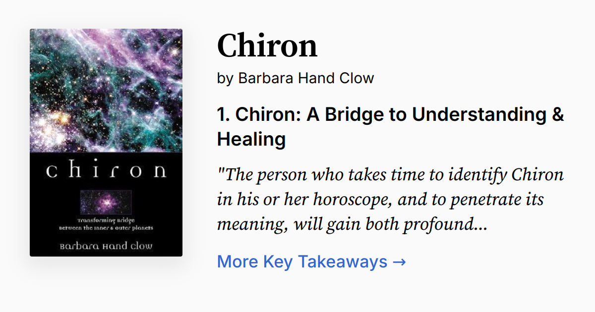 Chiron by Barbara Hand Clow | Summary, Audio, Quotes, FAQ