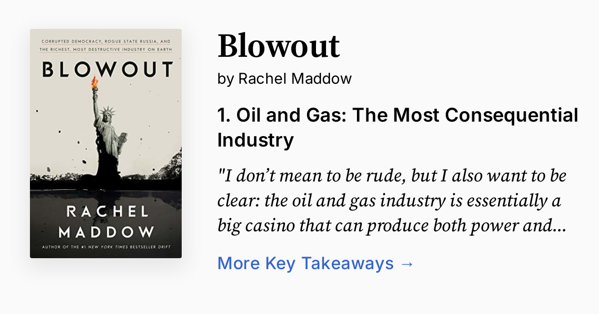 Blowout by Rachel Maddow | Summary, Quotes, Audio
