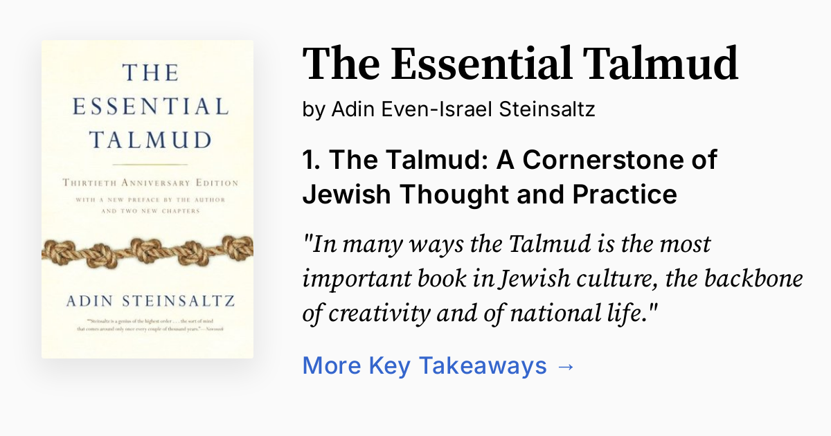 The Essential Talmud | Summary, Quotes, Audio