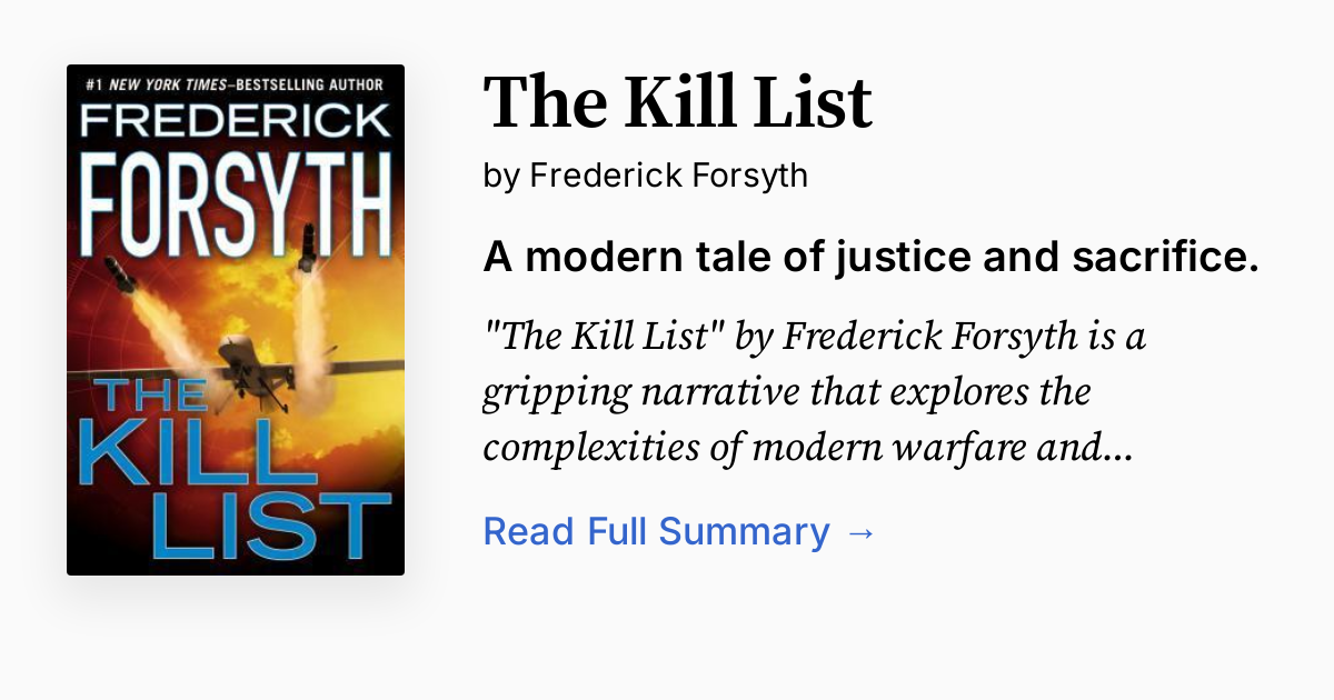 The Kill List by Frederick Forsyth | Summary, Audio, Analysis