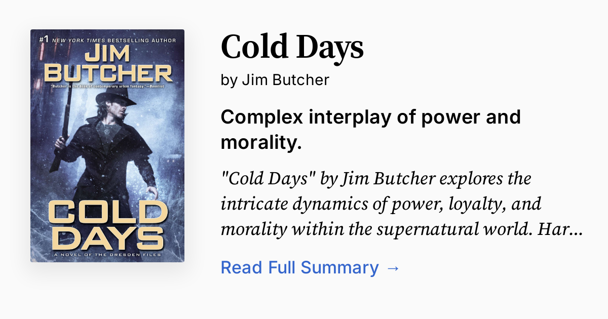 Cold Days by Jim Butcher | Summary, Audio, Analysis, FAQ