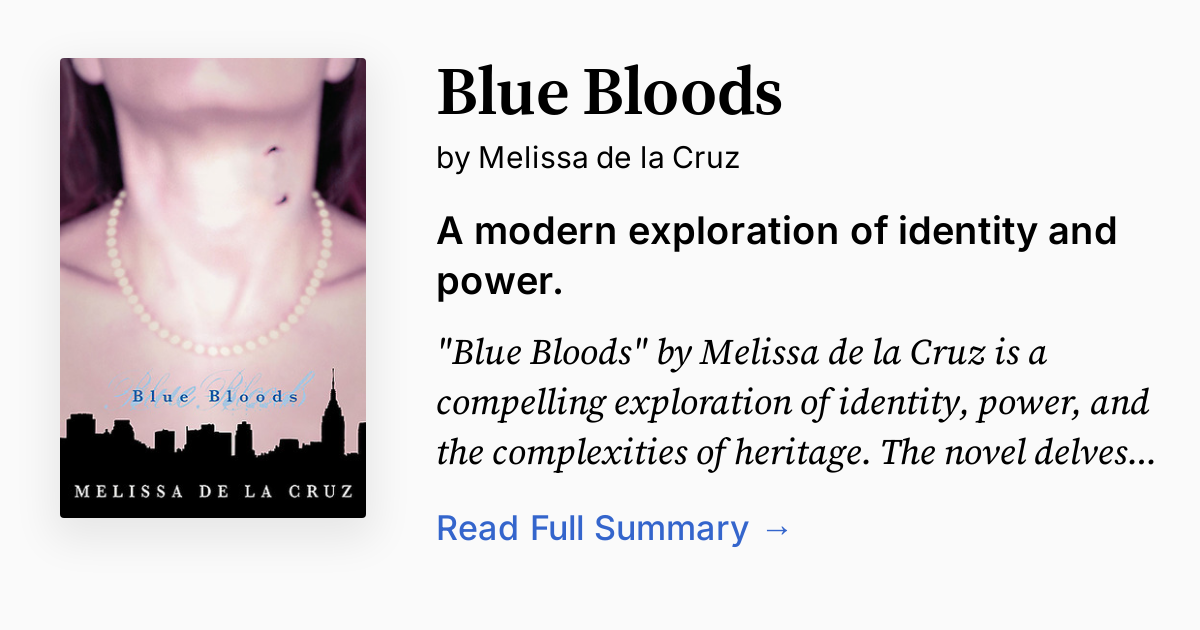 Blue Bloods by Melissa de la Cruz | Summary, Audio, Analysis, FAQ