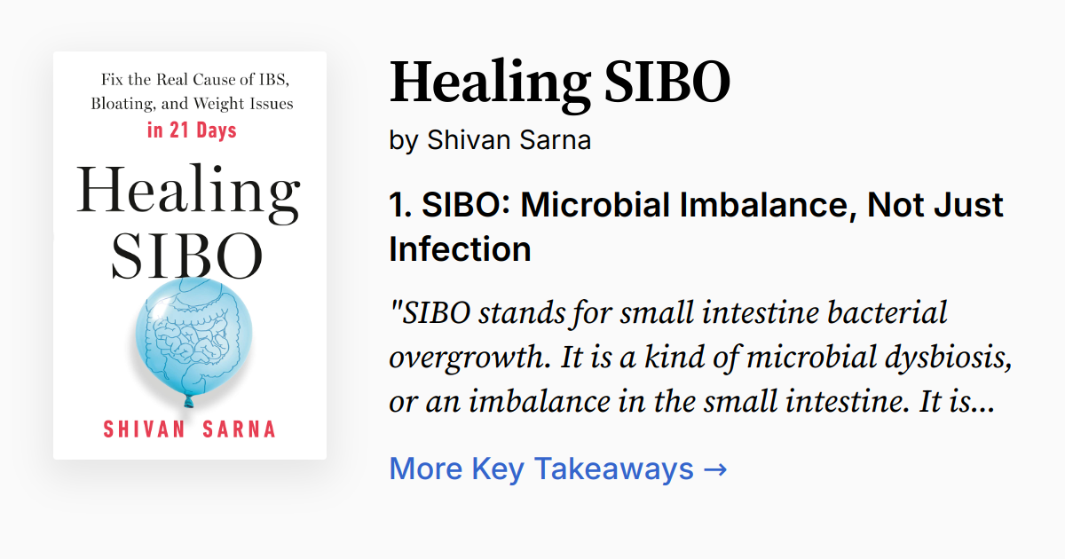 Healing SIBO by Shivan Sarna | Summary, Audio, Quotes