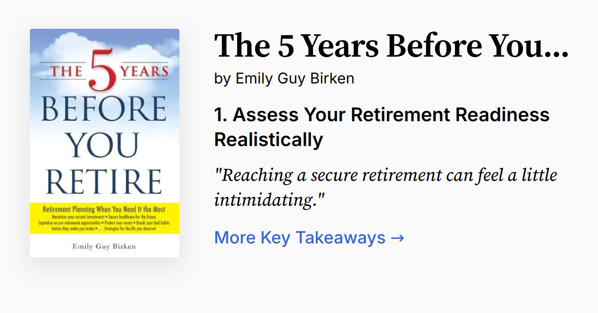 The 5 Years Before You Retire | Summary, Audio, Quotes, FAQ
