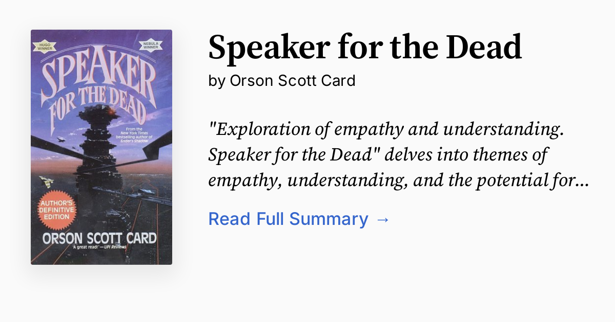 Speaker for the Dead | Summary, Analysis, FAQ