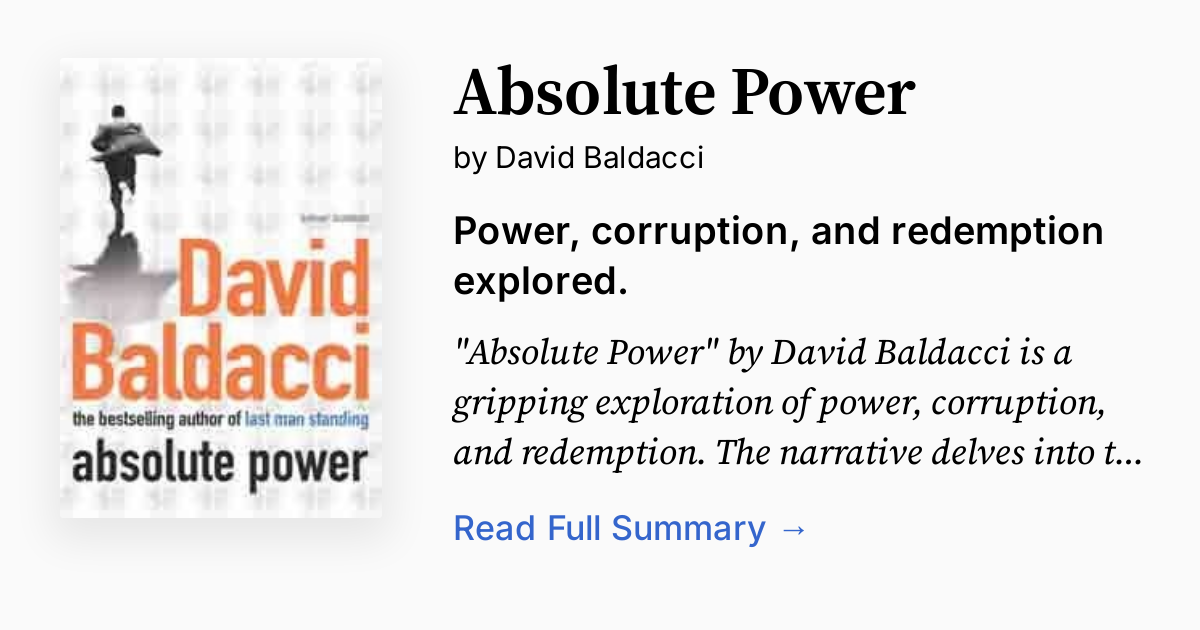Absolute Power by David Baldacci | Summary, Analysis, FAQ