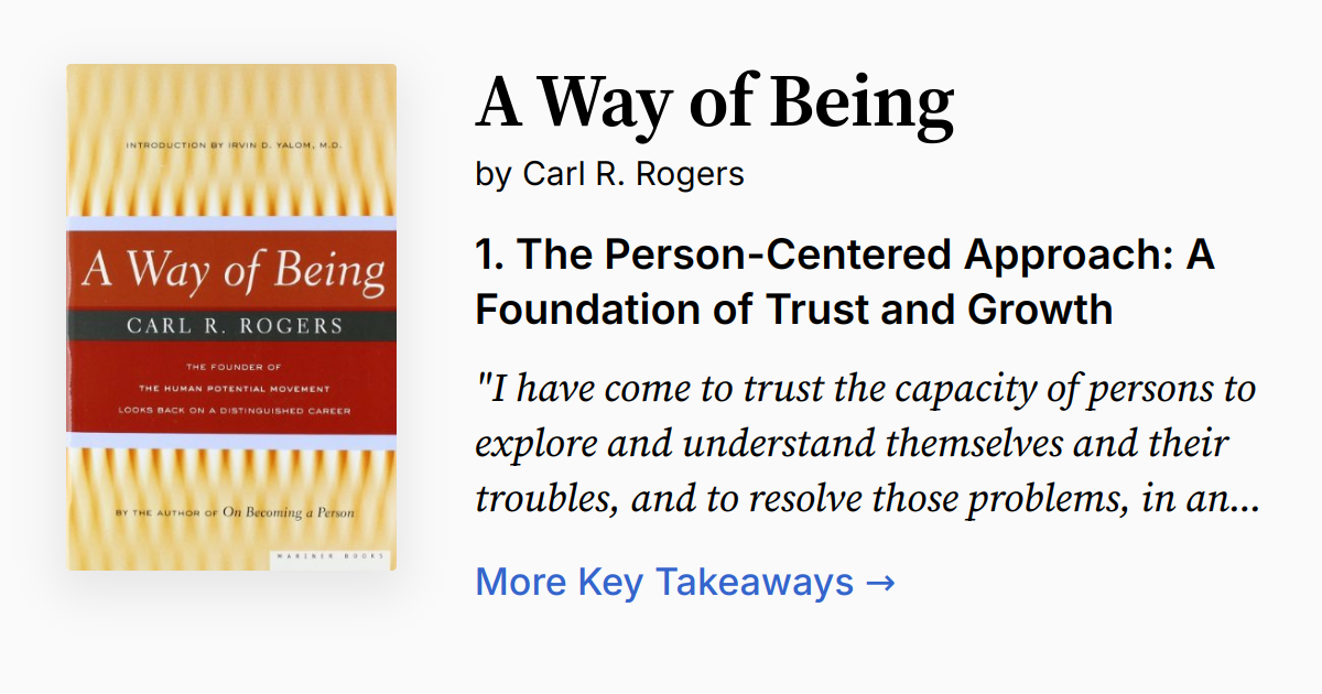 A Way of Being by Carl R. Rogers | Summary, Audio, Quotes, FAQ
