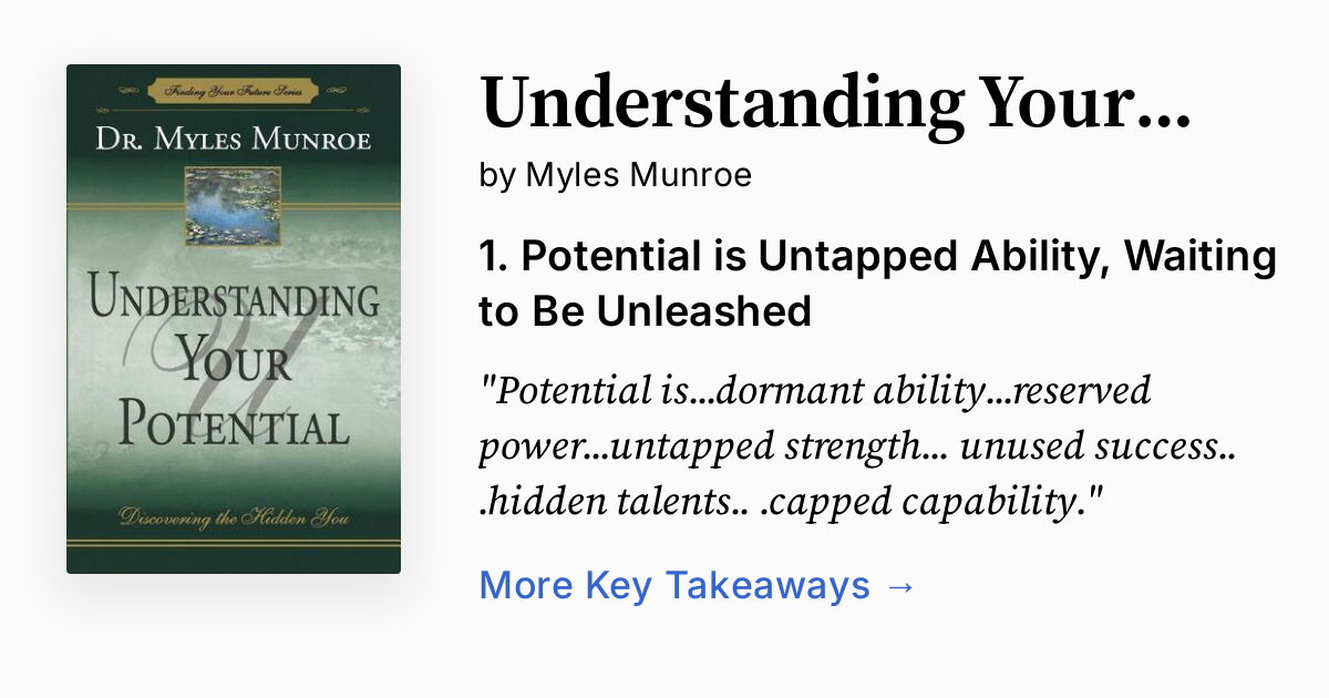 Understanding Your Potential - Discovering the Hidden You | Summary ...