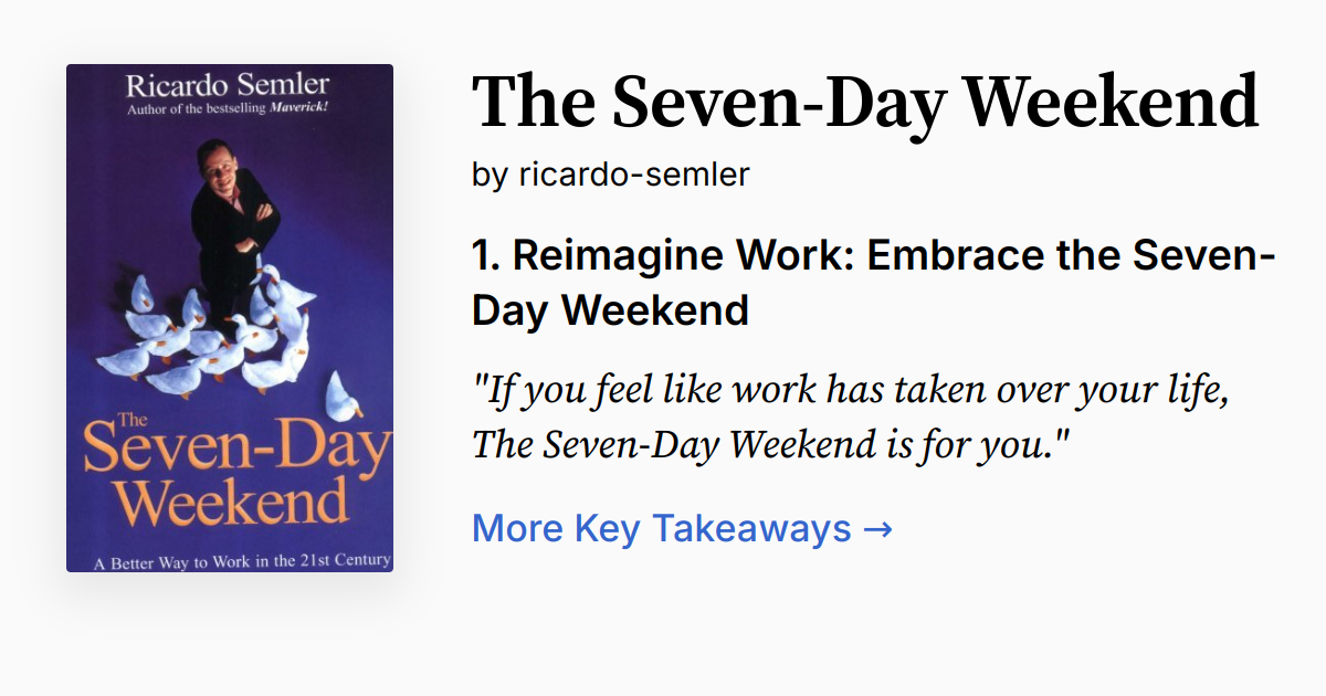 The Seven-Day Weekend | Summary, Quotes, Audio