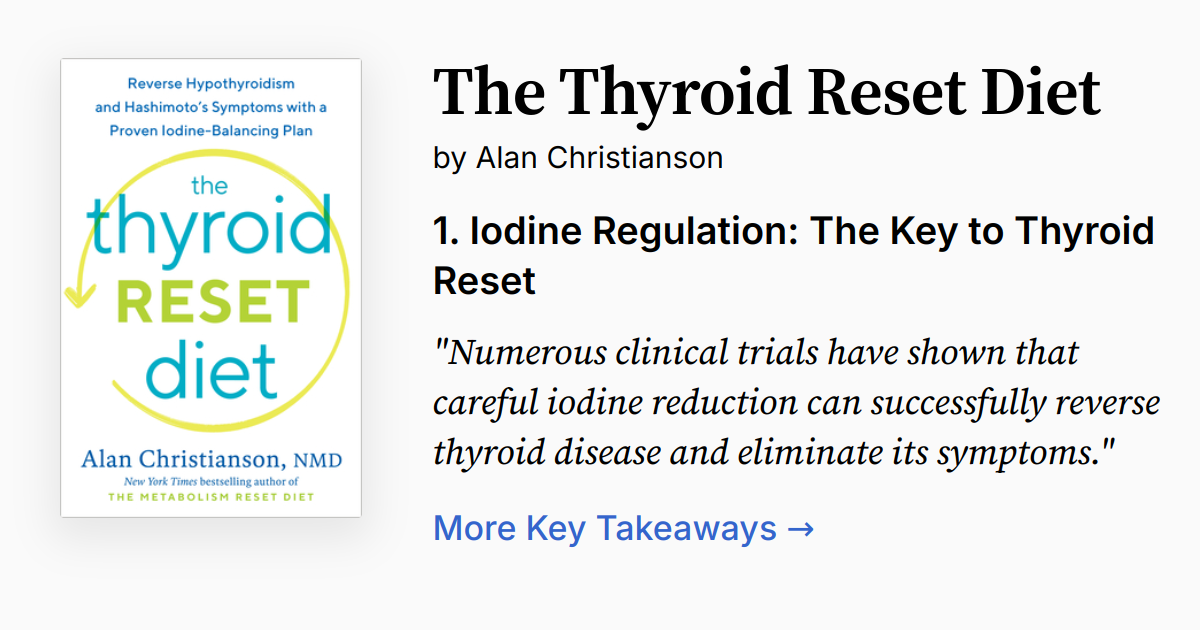The Thyroid Reset Diet | Summary, Audio, Quotes, FAQ