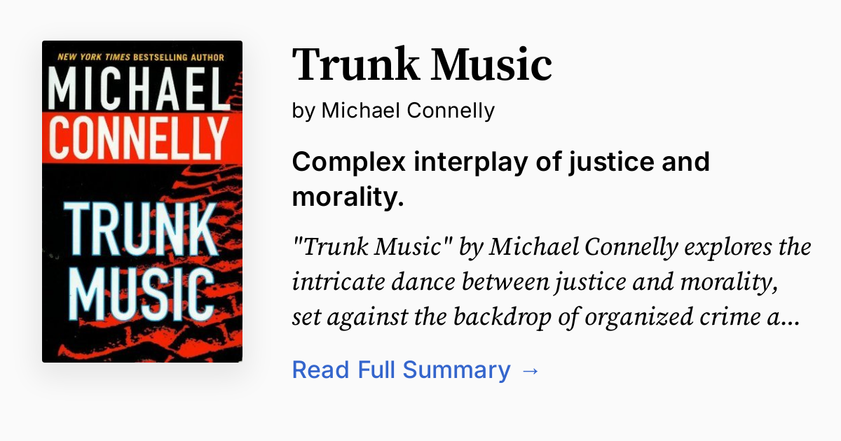 Trunk Music by Michael Connelly | Summary, Analysis, FAQ