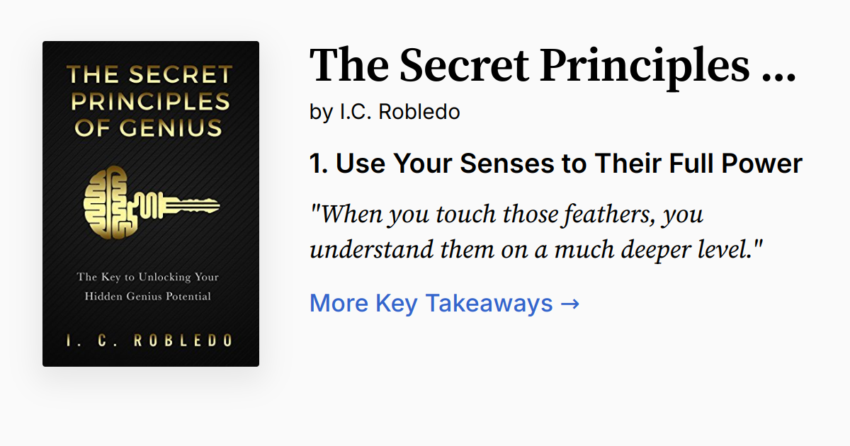 The Secret Principles of Genius | Summary, Quotes, Audio