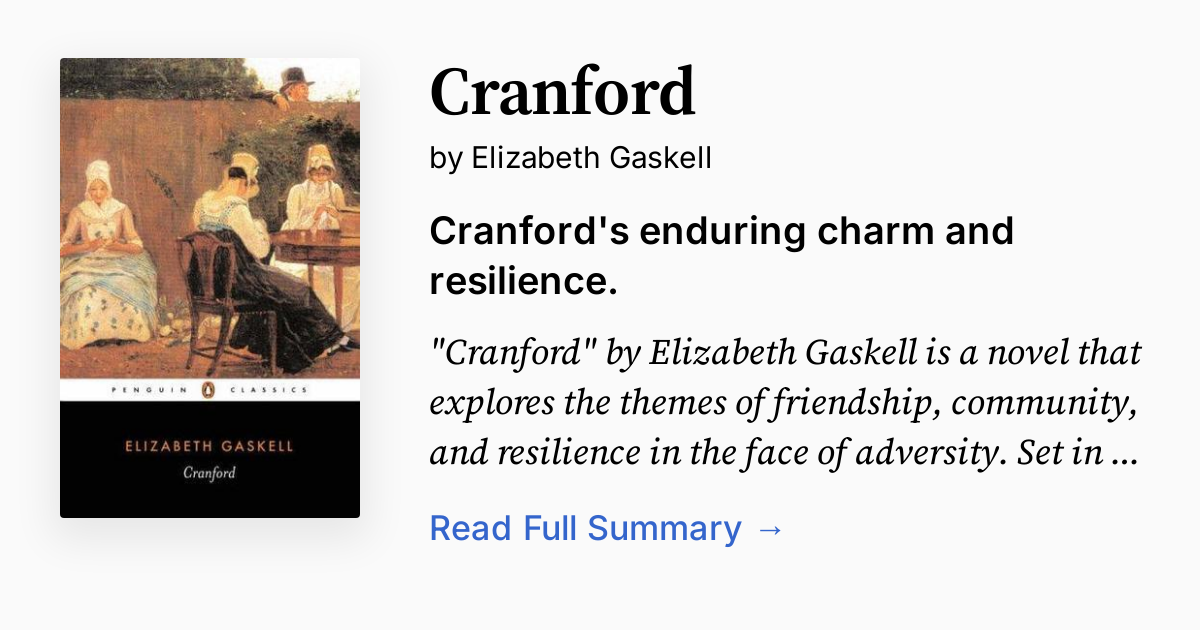Cranford by Elizabeth Gaskell | Summary, Audio, Analysis, FAQ