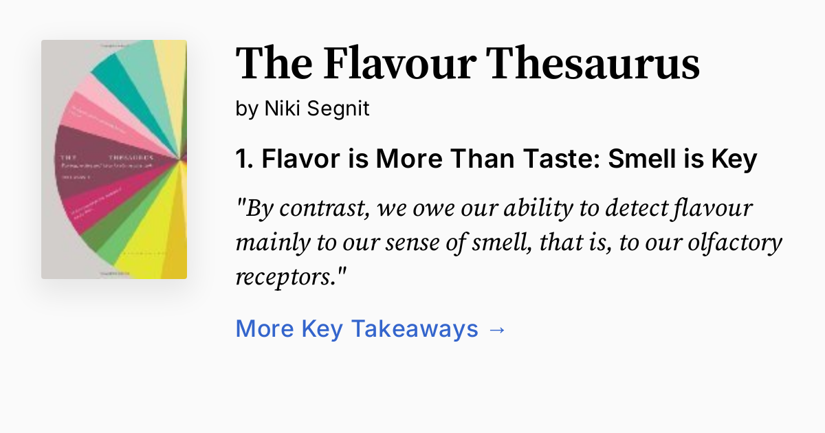 The Flavour Thesaurus | Summary, Audio, Quotes, FAQ