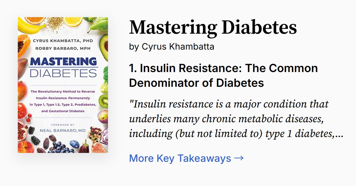 Mastering Diabetes | Summary, Audio, Quotes, FAQ