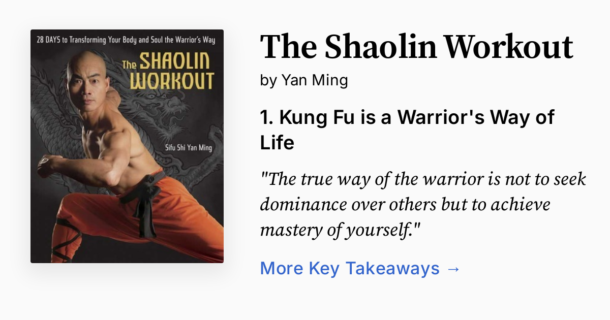 The Shaolin Workout | Summary, Quotes, FAQ, Audio