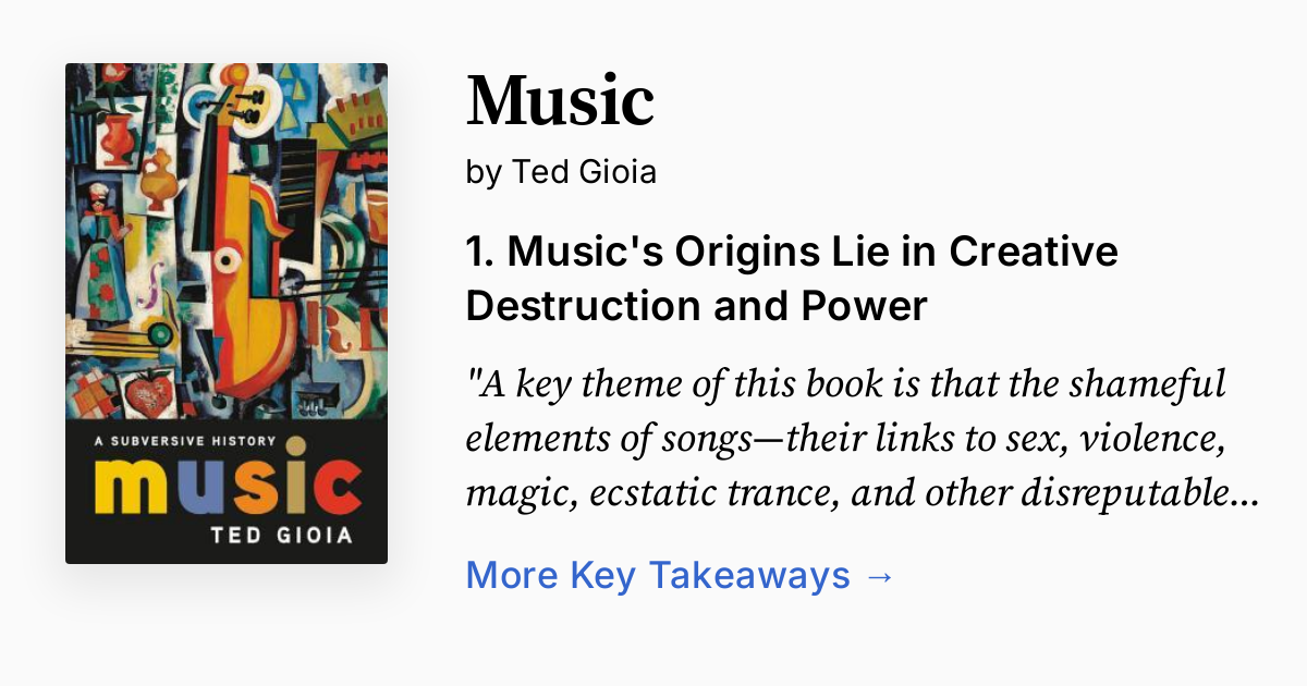 Music by Ted Gioia | Summary, Audio, Quotes, FAQ