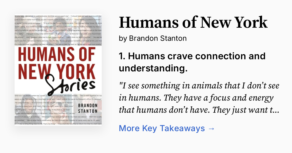 Humans of New York | Summary, Audio, Quotes, FAQ
