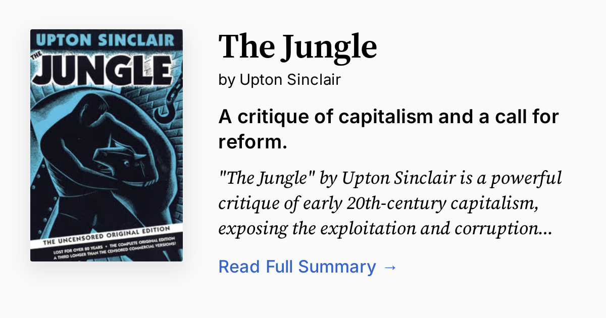 The Jungle by Upton Sinclair | Summary, Analysis, FAQ