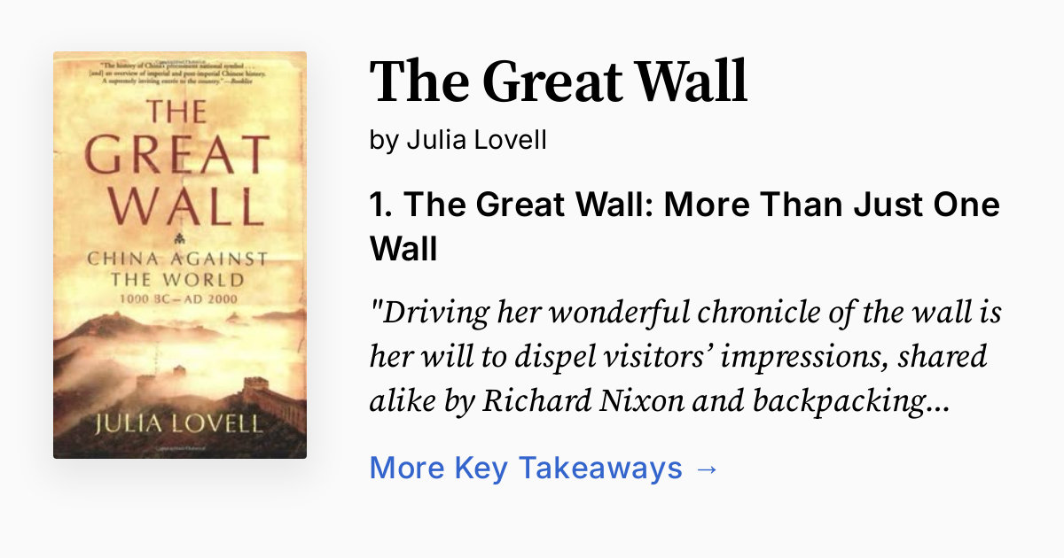 The Great Wall by Julia Lovell | Summary, Audio, Quotes