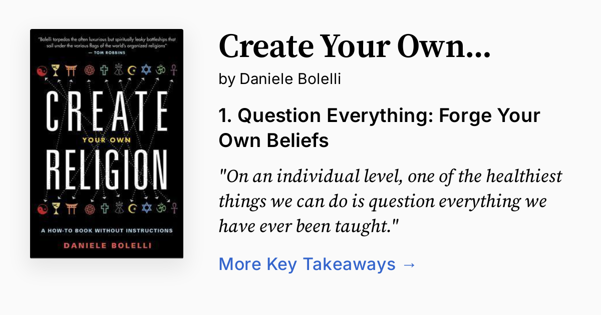 Create Your Own Religion | Summary, Audio, Quotes
