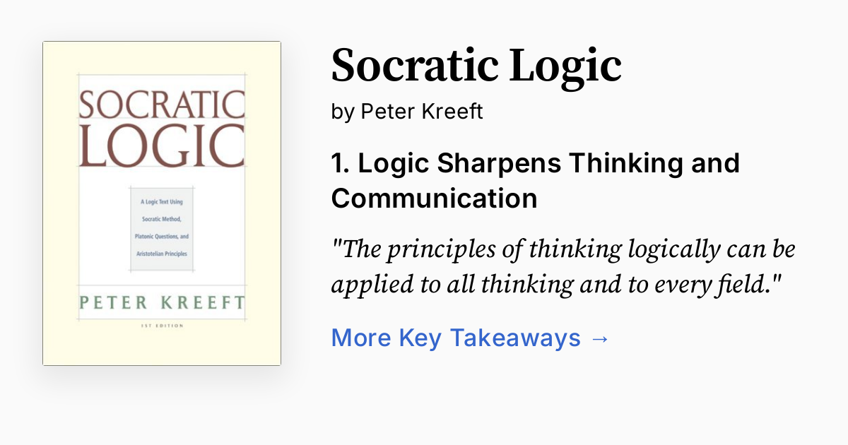 Socratic Logic by Peter Kreeft | Summary, Quotes, FAQ, Audio