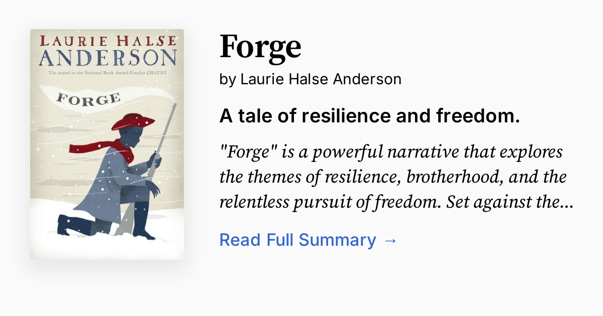 Forge by Laurie Halse Anderson | Summary, Analysis, FAQ