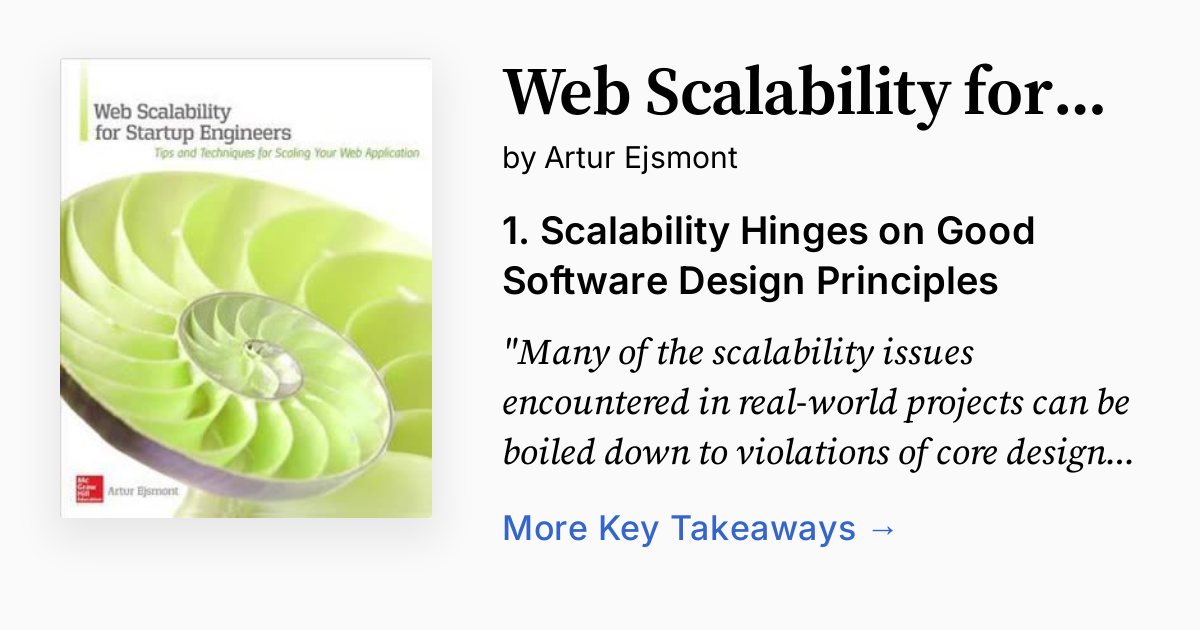 Web Scalability for Startup Engineers | Summary, Audio, Quotes, FAQ