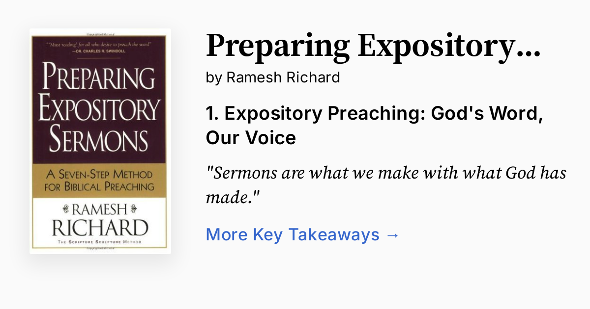 Preparing Expository Sermons | Summary, Audio, Quotes