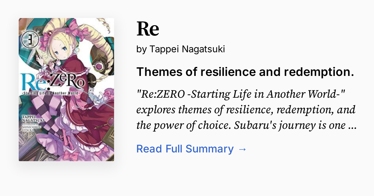 Re by Tappei Nagatsuki | Summary, Audio, Analysis, FAQ