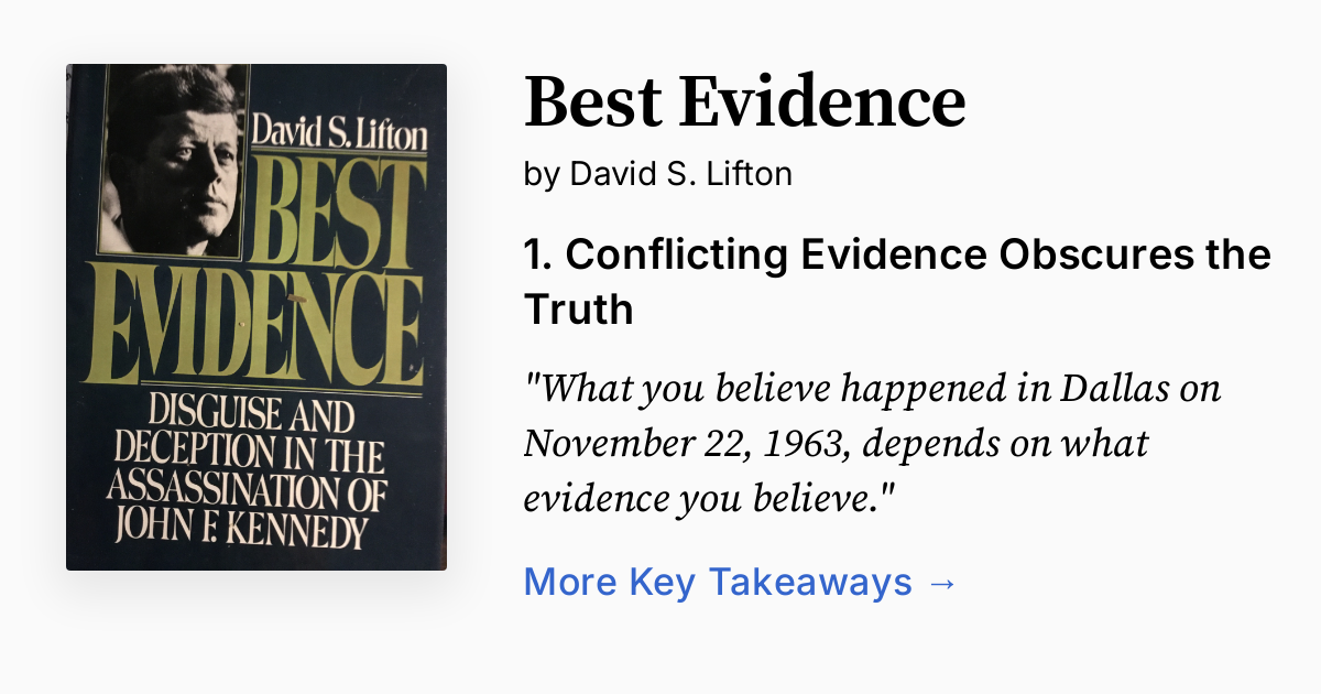 Best Evidence by David S. Lifton | Summary, Quotes, FAQ, Audio