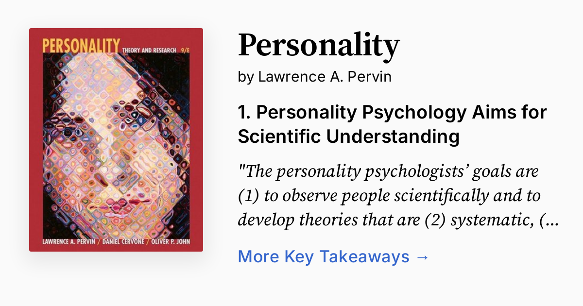 Personality by Lawrence A. Pervin | Summary, Quotes, Audio