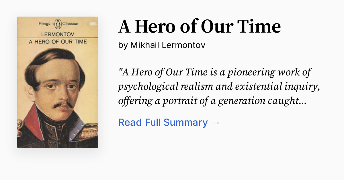 A Hero of Our Time | Summary, Audio, Analysis, FAQ