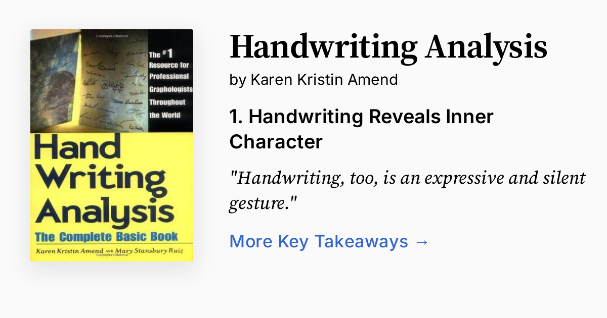 Handwriting Analysis | Summary, Audio, Quotes