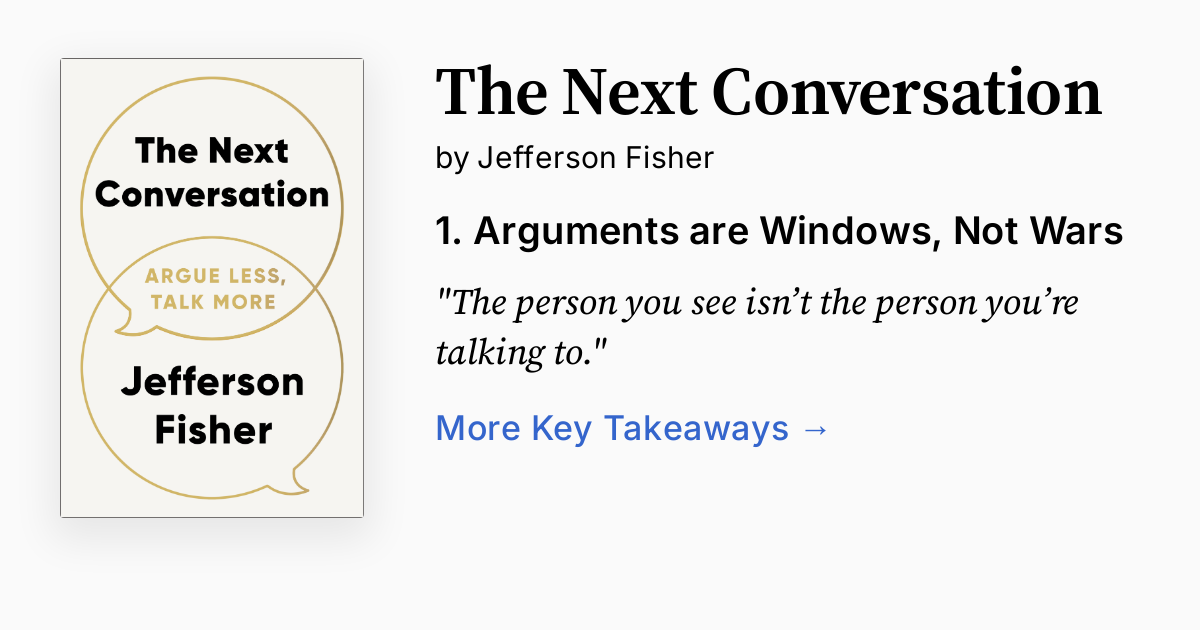 The Next Conversation | Summary, Quotes, FAQ, Audio