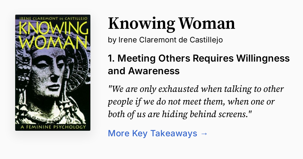 Knowing Woman by Irene Claremont de Castillejo | Summary, Audio, Quotes