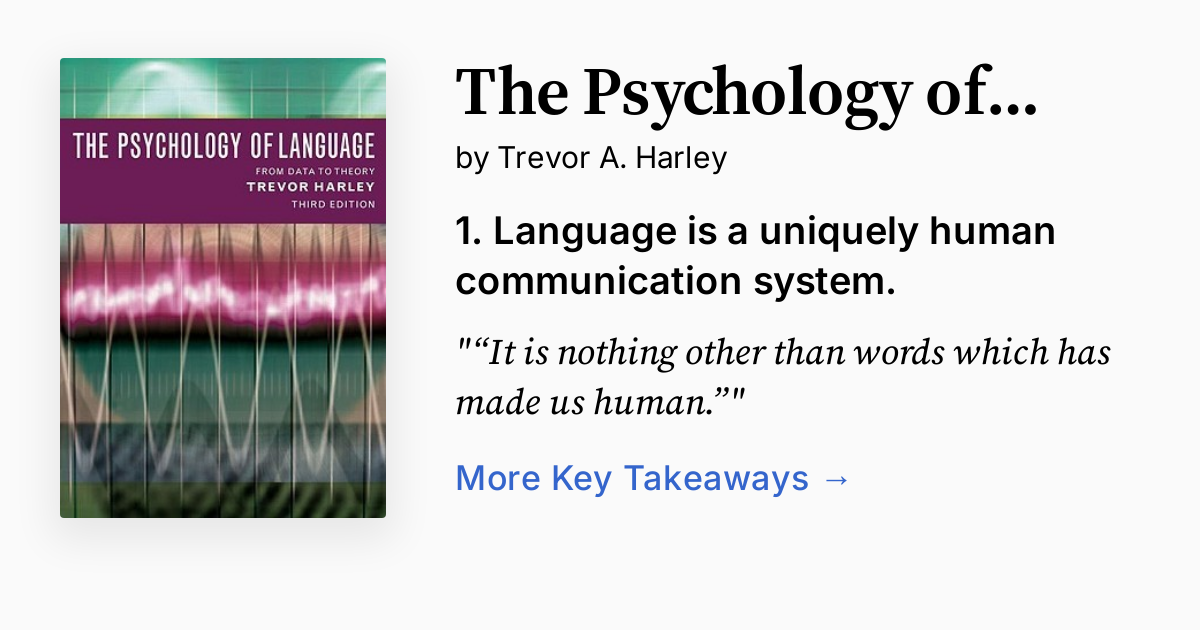 The Psychology of Language | Summary, Audio, Quotes