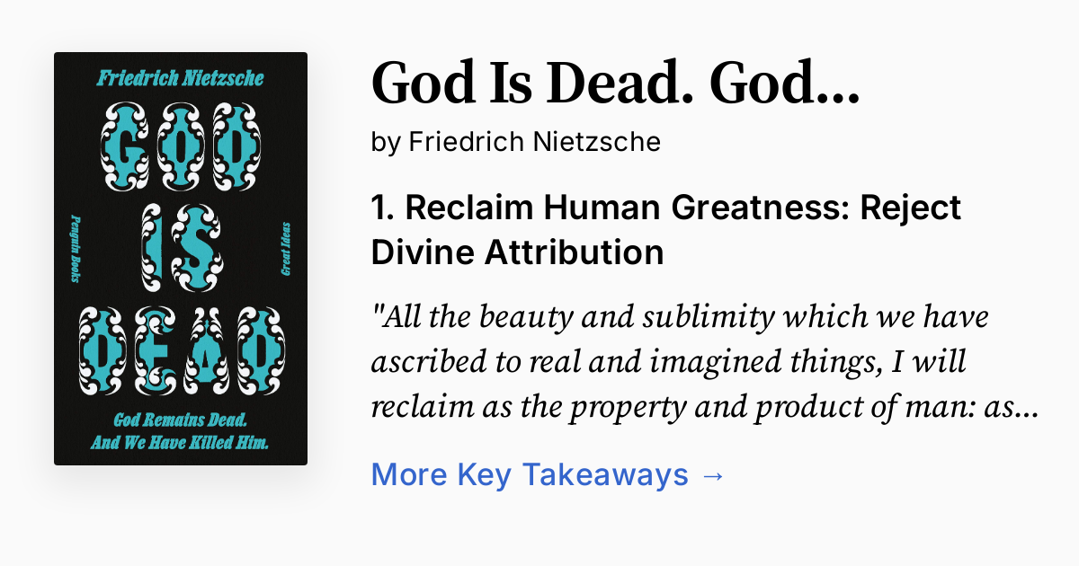 God Is Dead. God Remains Dead. And We Have Killed Him. | Summary, Audio ...