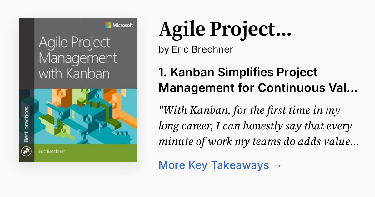 Agile Project Management with Kanban | Summary, Quotes, FAQ, Audio