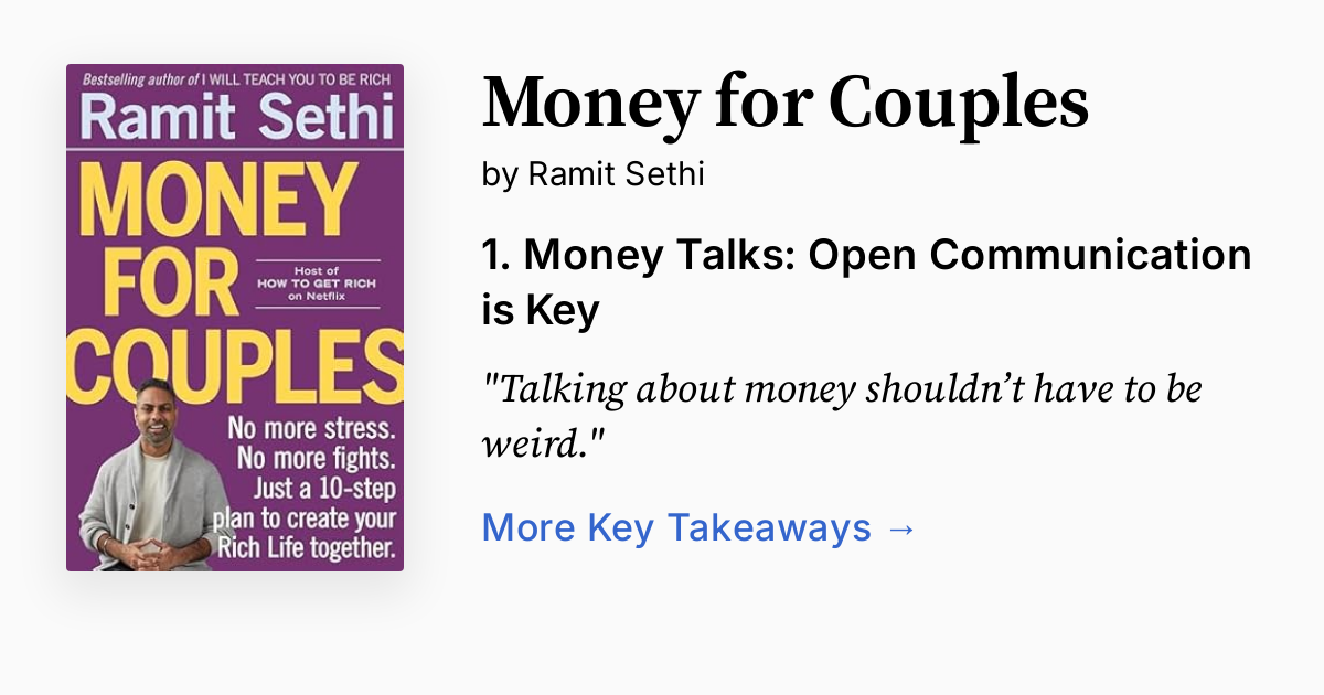 Money for Couples | Summary, Audio, Quotes, FAQ