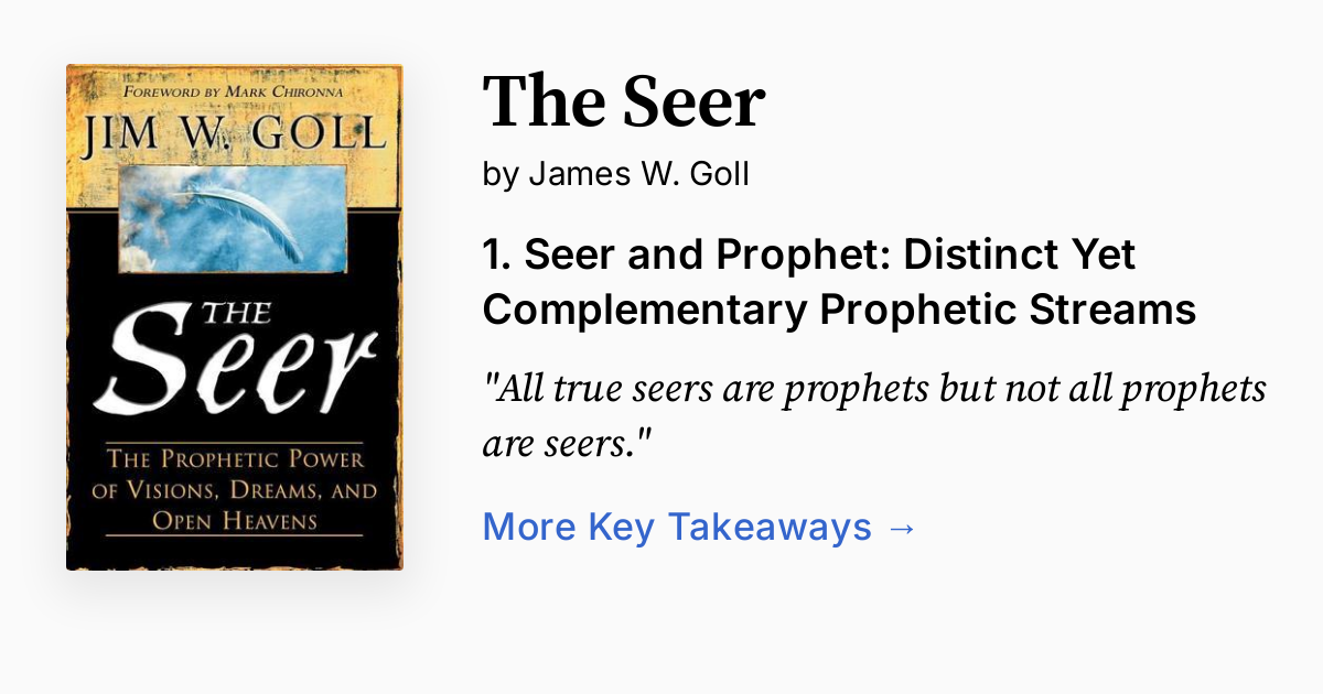 The Seer by James W. Goll | Summary, Audio, Quotes, FAQ