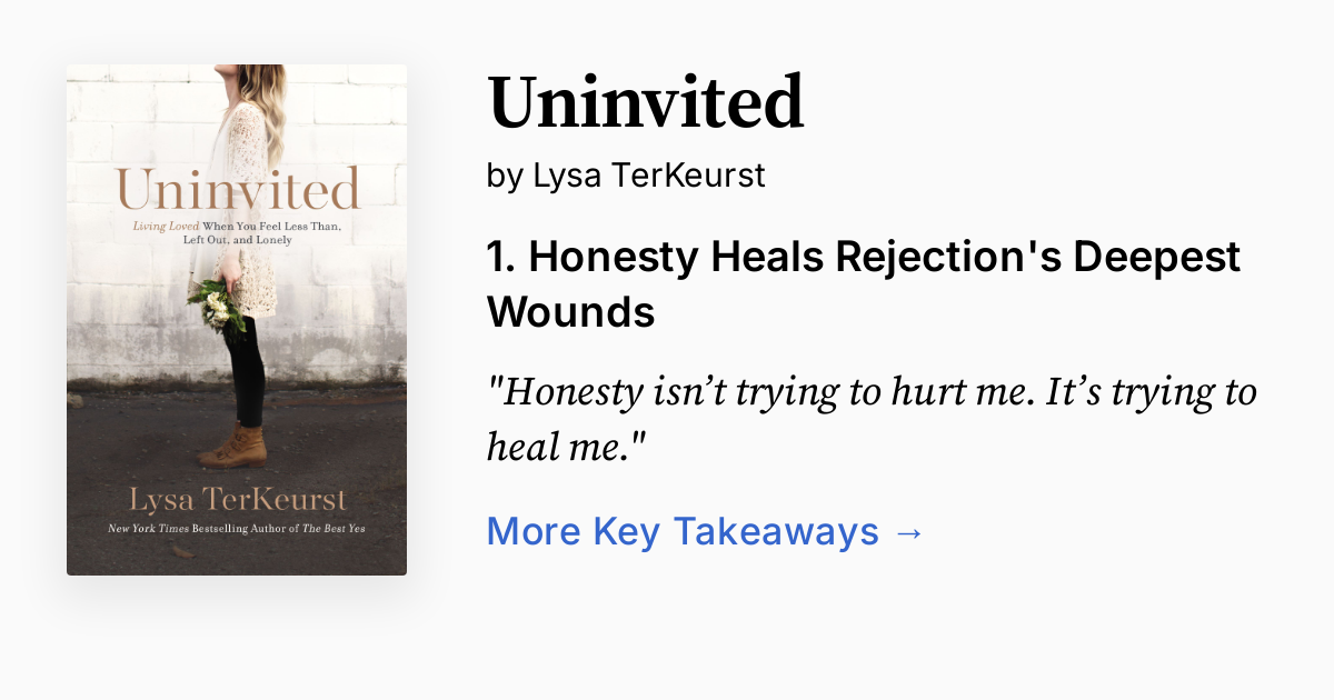 Uninvited by Lysa TerKeurst | Summary, Quotes, FAQ, Audio