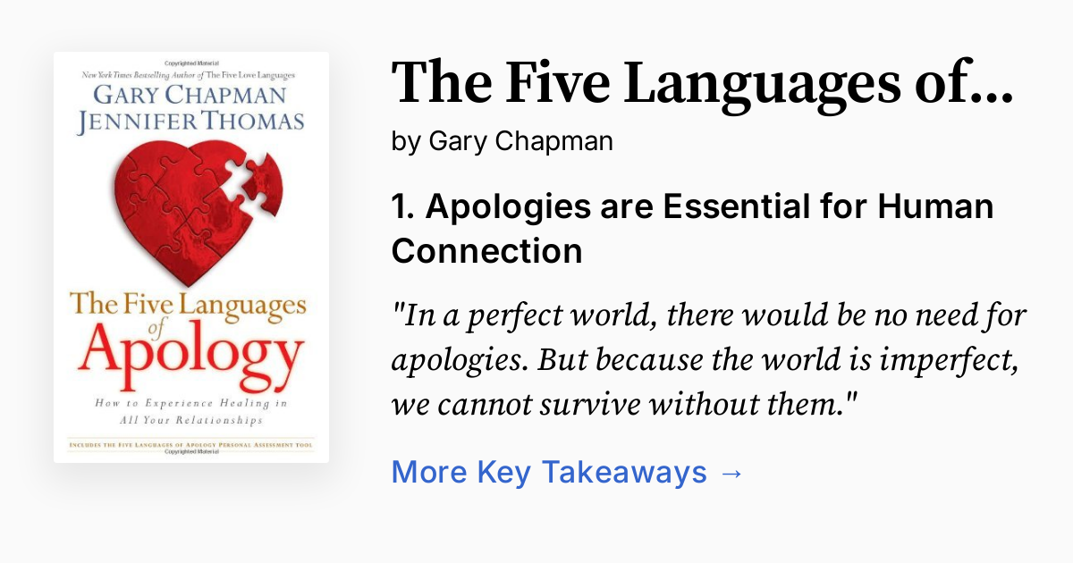 The Five Languages of Apology | Summary, Audio, Quotes