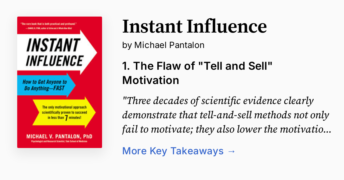 Instant Influence | Summary, Audio, Quotes