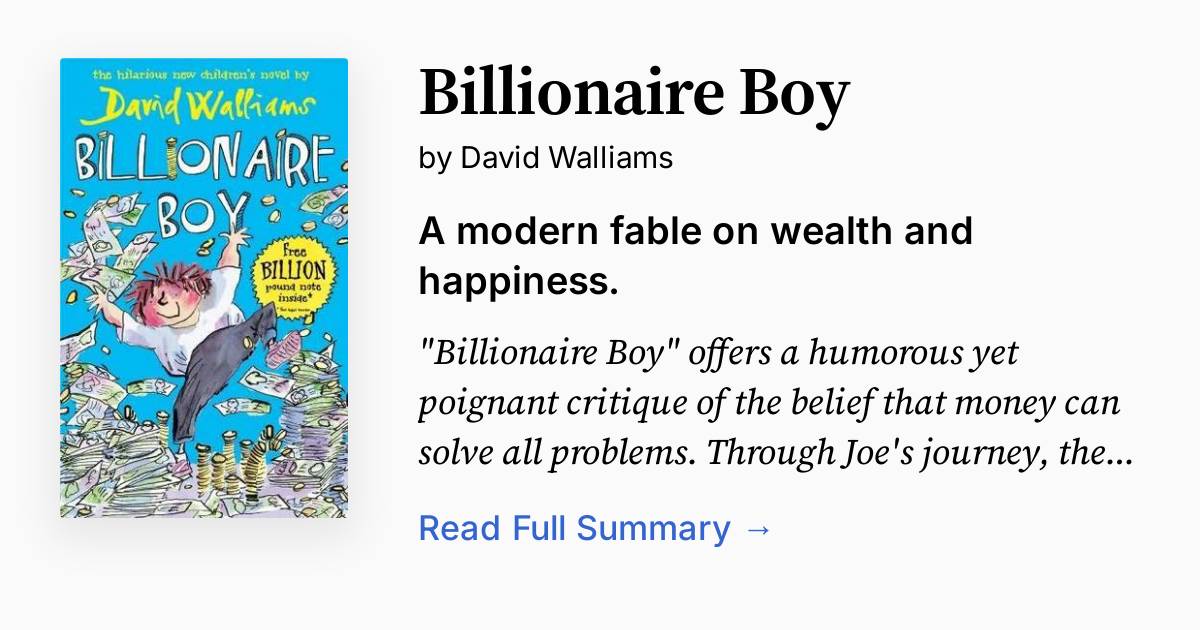 Billionaire Boy | Summary, Analysis, FAQ