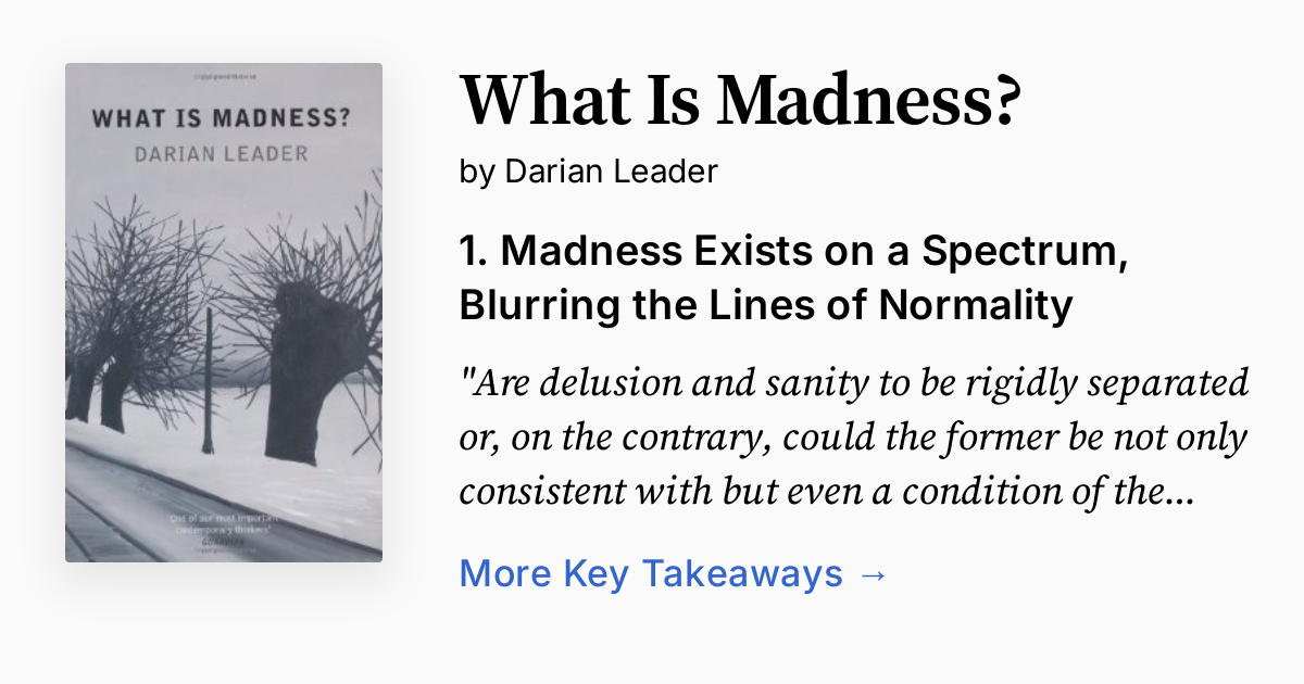 What Is Madness? | Summary, Audio, Quotes, FAQ